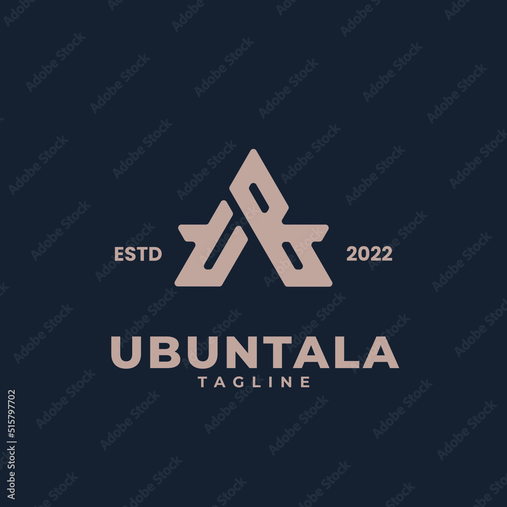 Initials monogram logo with letter UB Stock Vector | Adobe Stock