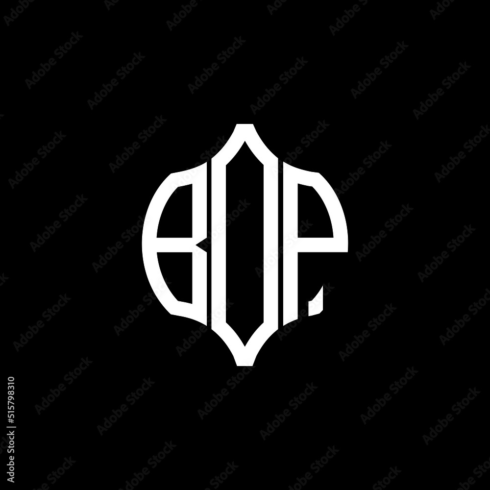 BOP letter logo. BOP best black background vector image. BOP Monogram ...