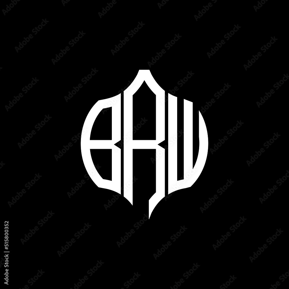 BRW letter logo. BRW best black ground vector image. BRW Monogram logo ...