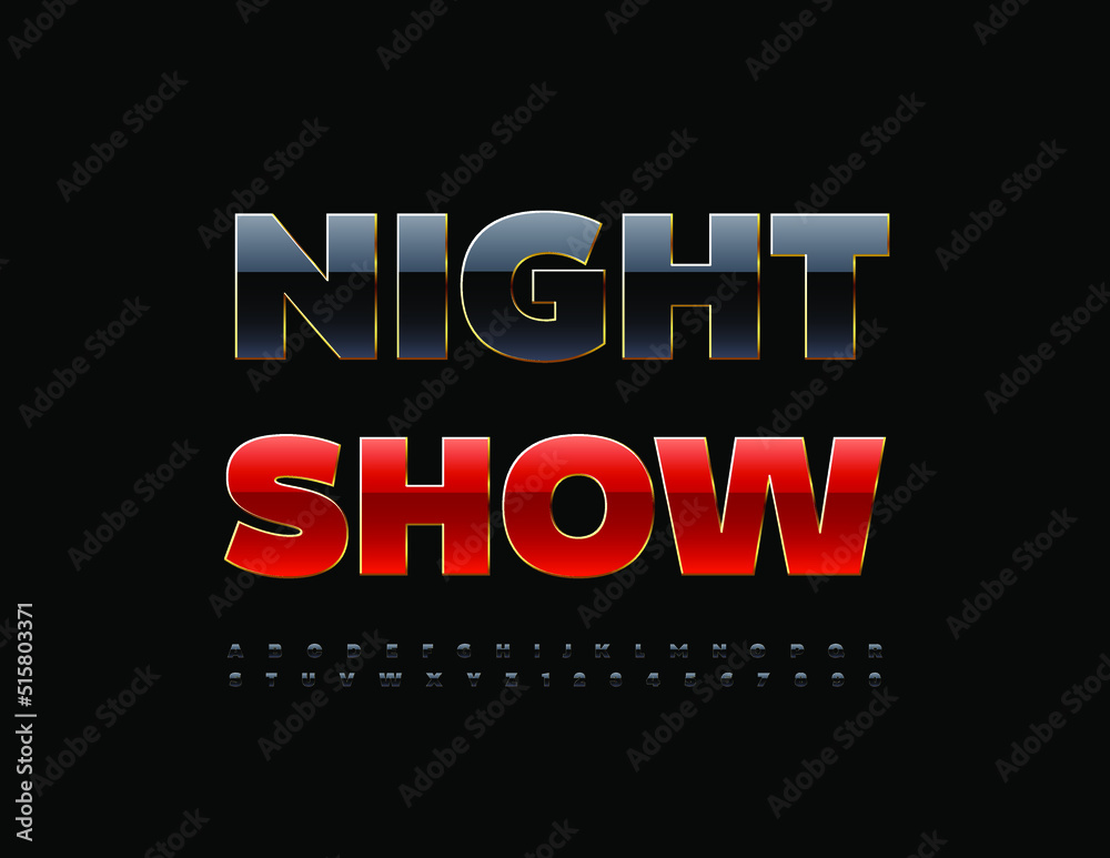 Vector luxury Emblem Night Party. Chic Black Font. Modern Alphabet ...