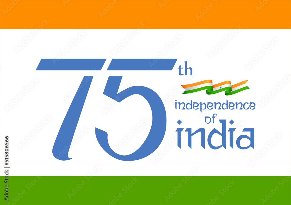 tricolor banner with Indian flag for 75th Independence Day of India on ...