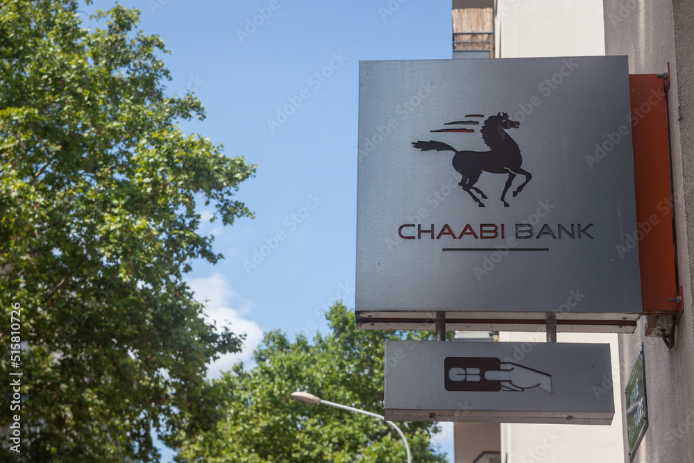 Fotka „LYON, FRANCE - JULY 15, 2019: Chaabi Bank logo in front of their ...