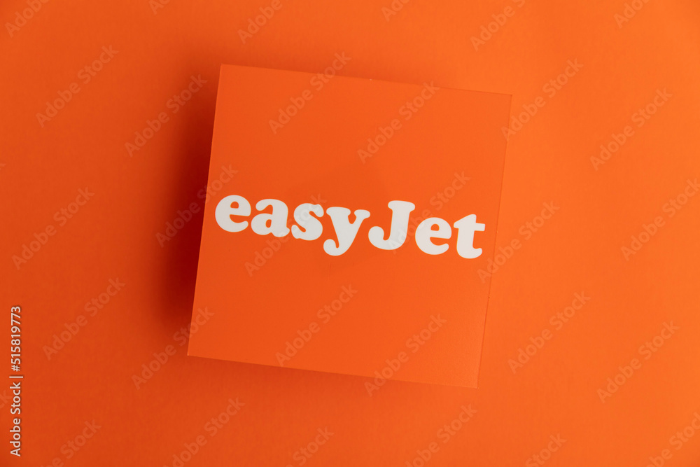 LONDON, UK - July 2022: Easy Jet airline company logo. Easy Jet are a ...