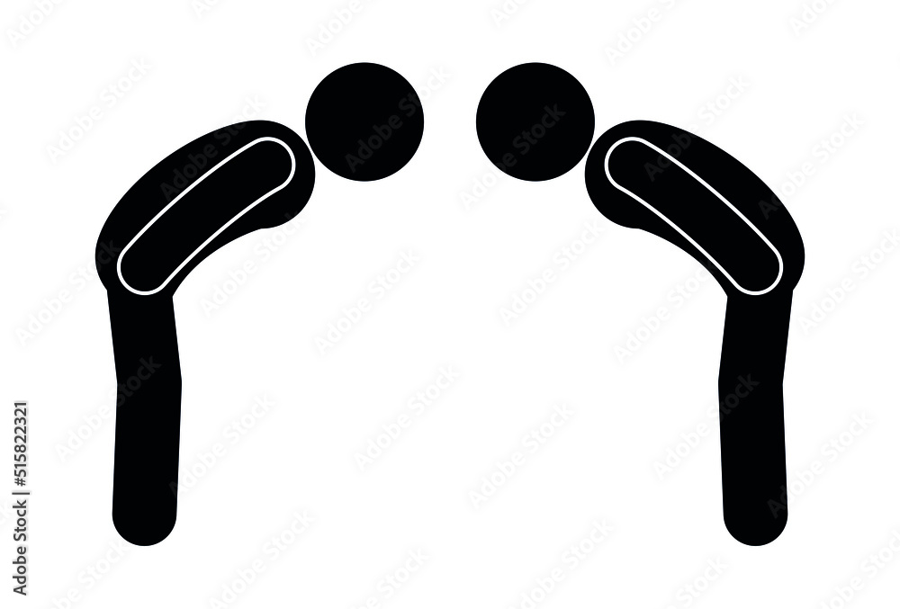 japanese bow icon, asian greeting illustration Stock Vector | Adobe Stock