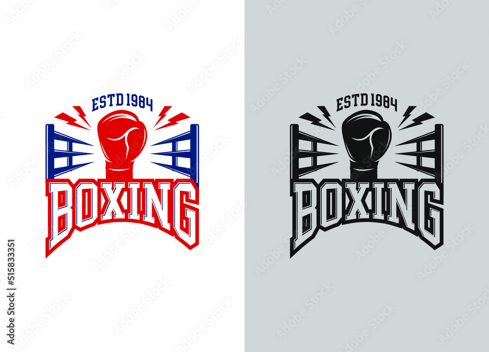 Boxing logo template. Boxing related design elements for prints, logos ...