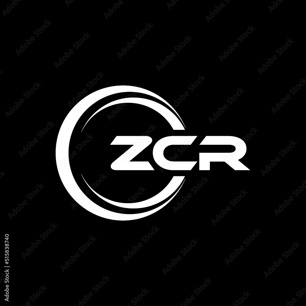 ZCR letter logo design with black background in illustrator, cube logo ...