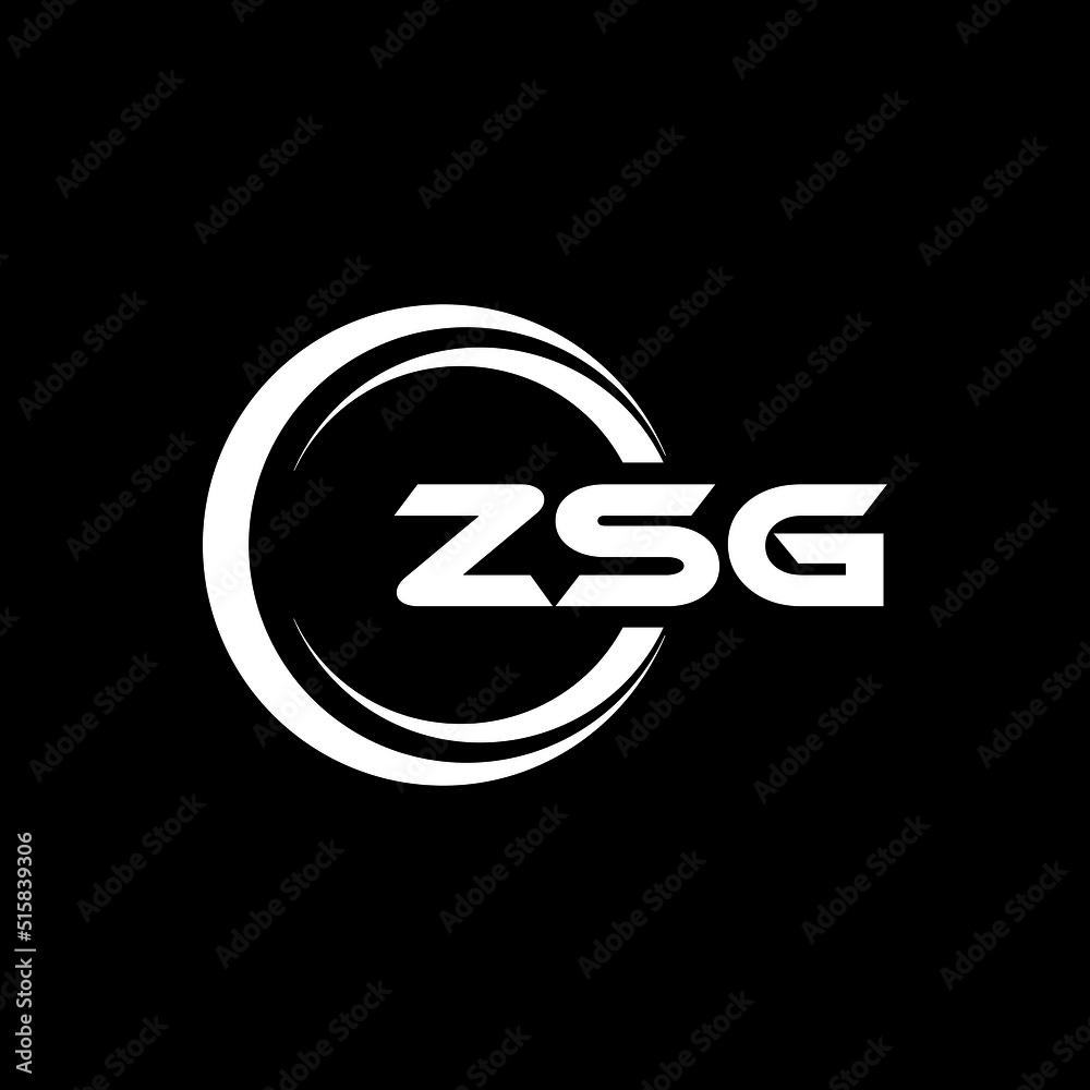 ZSG letter logo design with black background in illustrator, cube logo ...