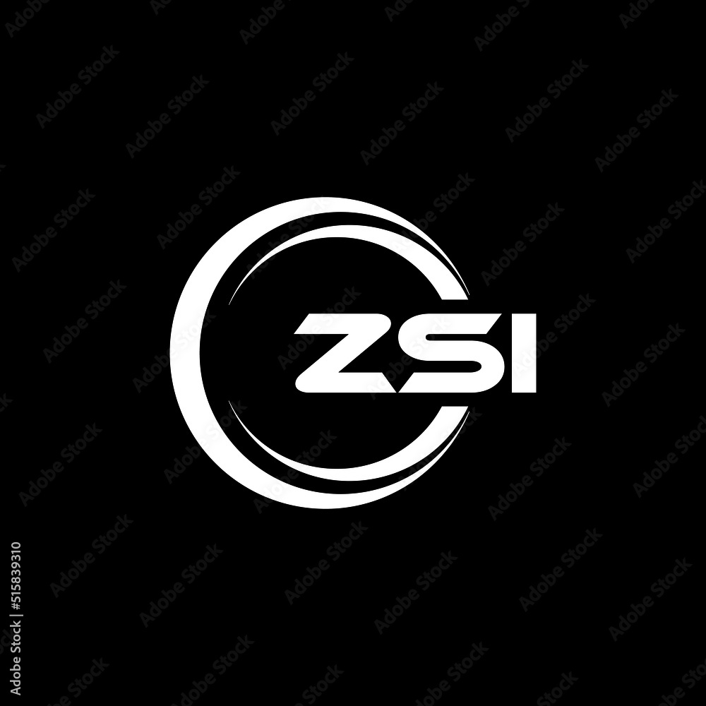 ZSI letter logo design with black background in illustrator, cube logo ...