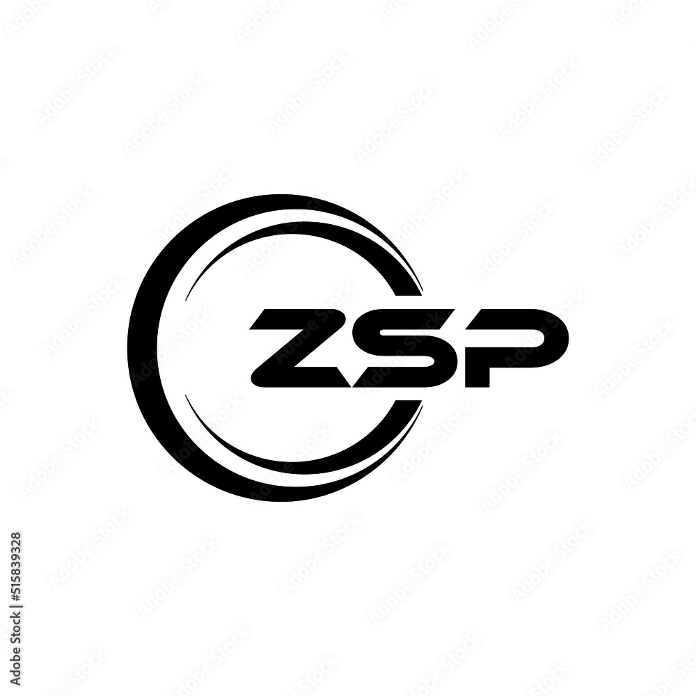 Vecteur Stock ZSP letter logo design with white background in ...