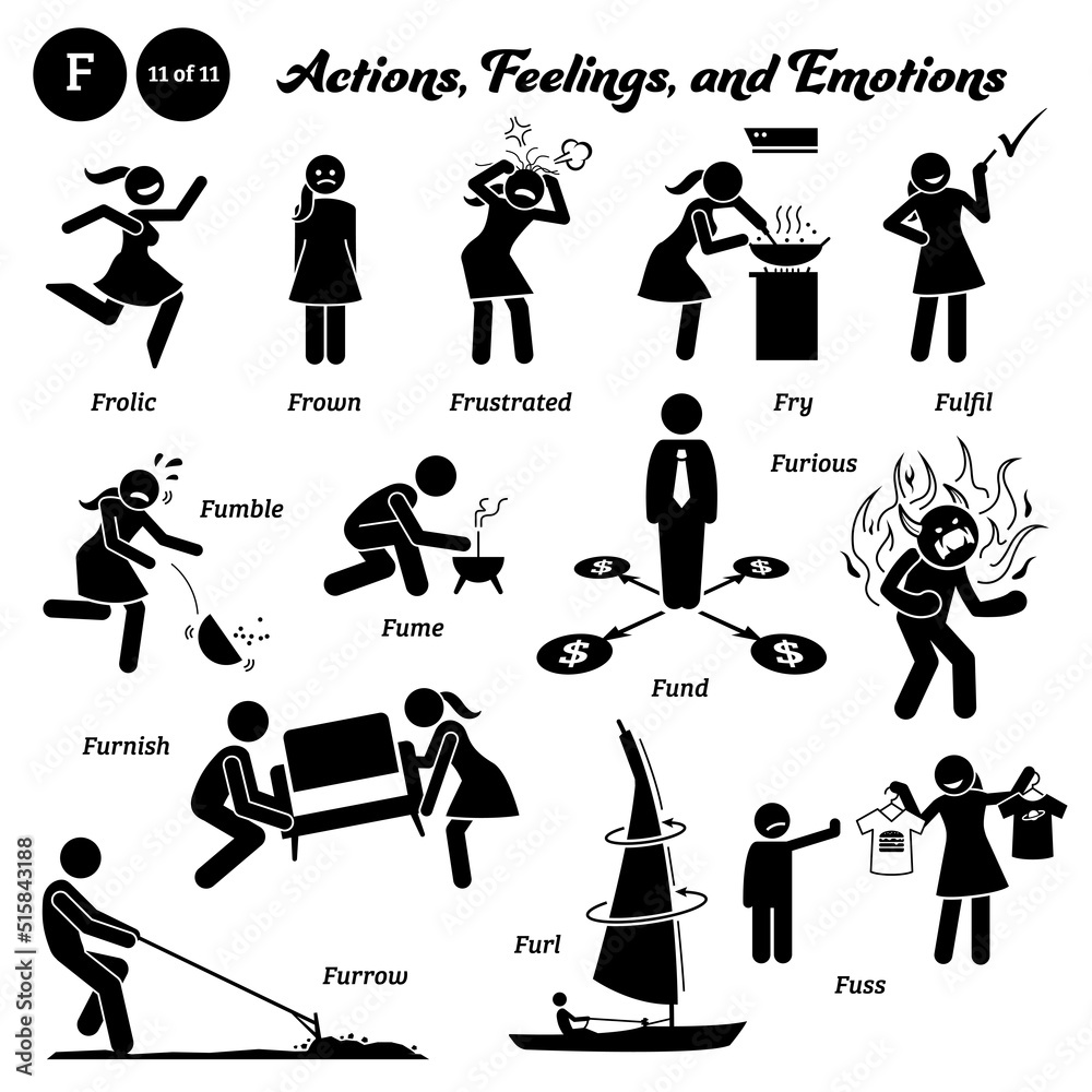 Poster Stick figure human people man action, feelings, and emotions ...
