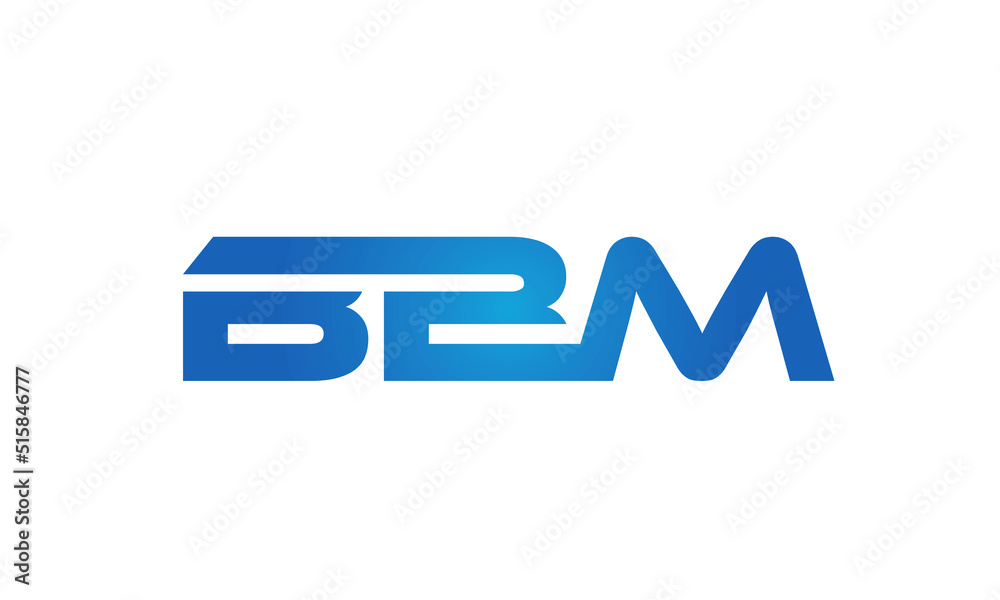 Connected BBM Letters logo Design Linked Chain logo Concept Stock ...