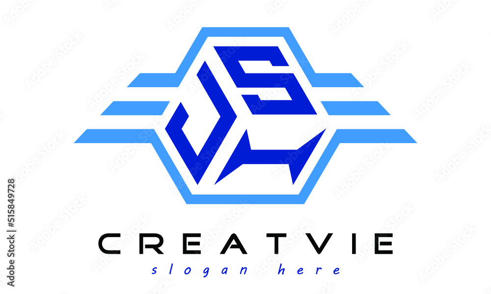 JSI three letter geometrical wings logo design vector template ...