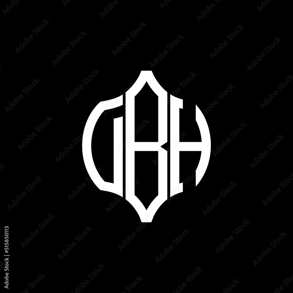 DBH letter logo. DBH best black background vector image. DBH Monogram ...