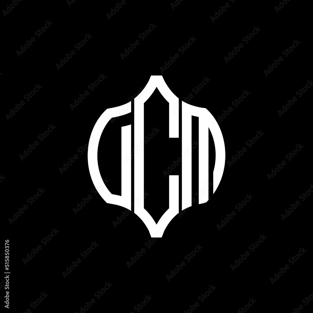 DCM letter logo. DCM best black background vector image. DCM Monogram ...