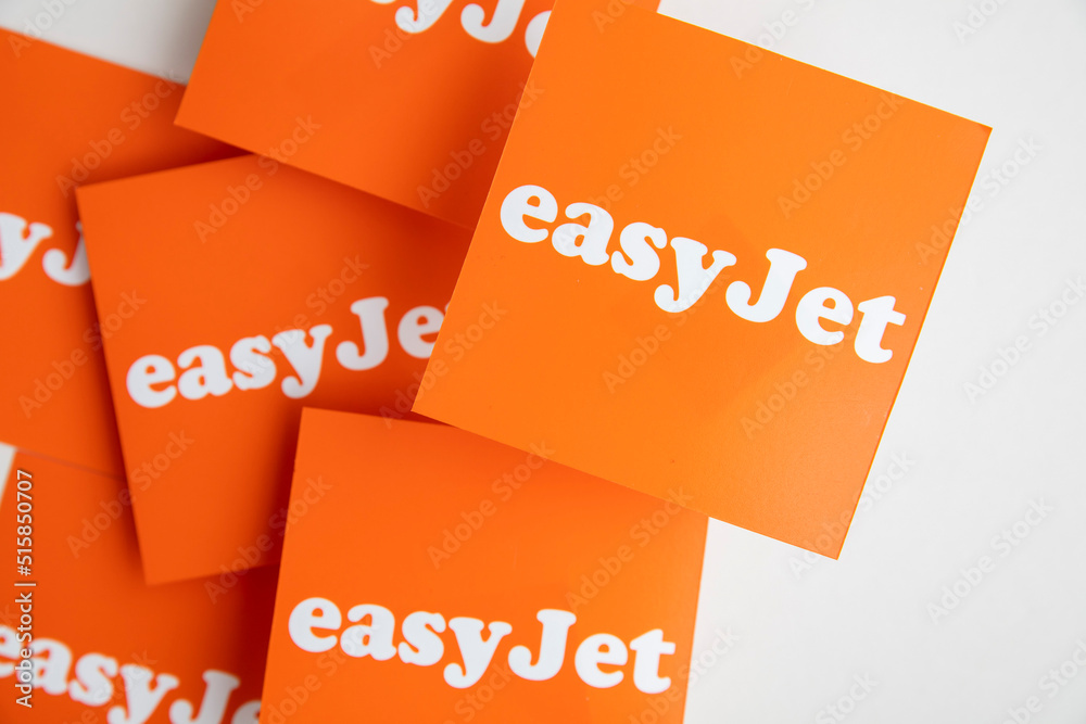 LONDON, UK - July 2022: Easy Jet airline company logo. Easy Jet are a ...