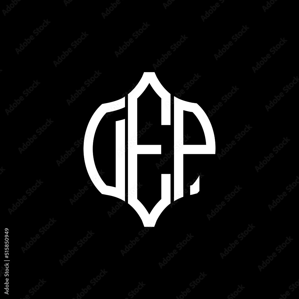 DEP letter logo. DEP best black background vector image. DEP Monogram ...
