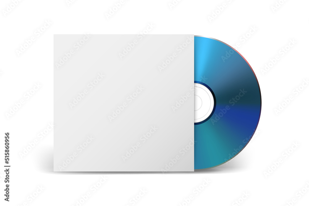 Vector 3d Realistic Blue CD, DVD with Paper Case Isolated on White. CD ...