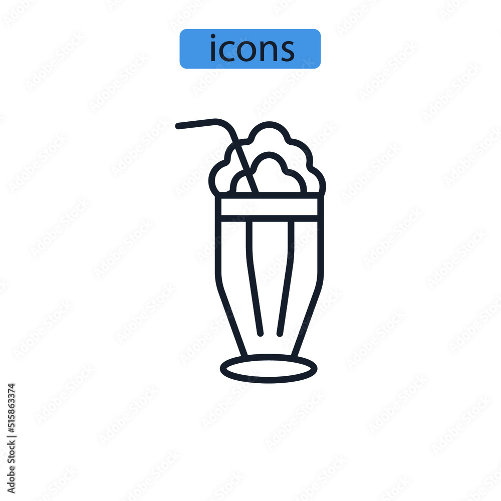 milkshake icons symbol vector elements for infographic web Stock Vector ...