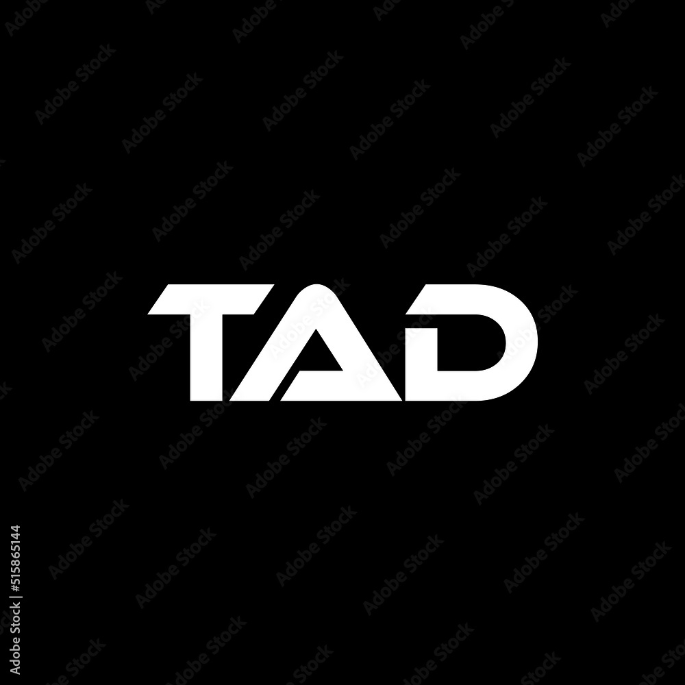 TAD letter logo design with black background in illustrator, vector ...