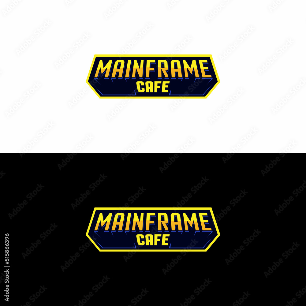 Mainframe cafe logo design vector illustration Stock Vector | Adobe Stock