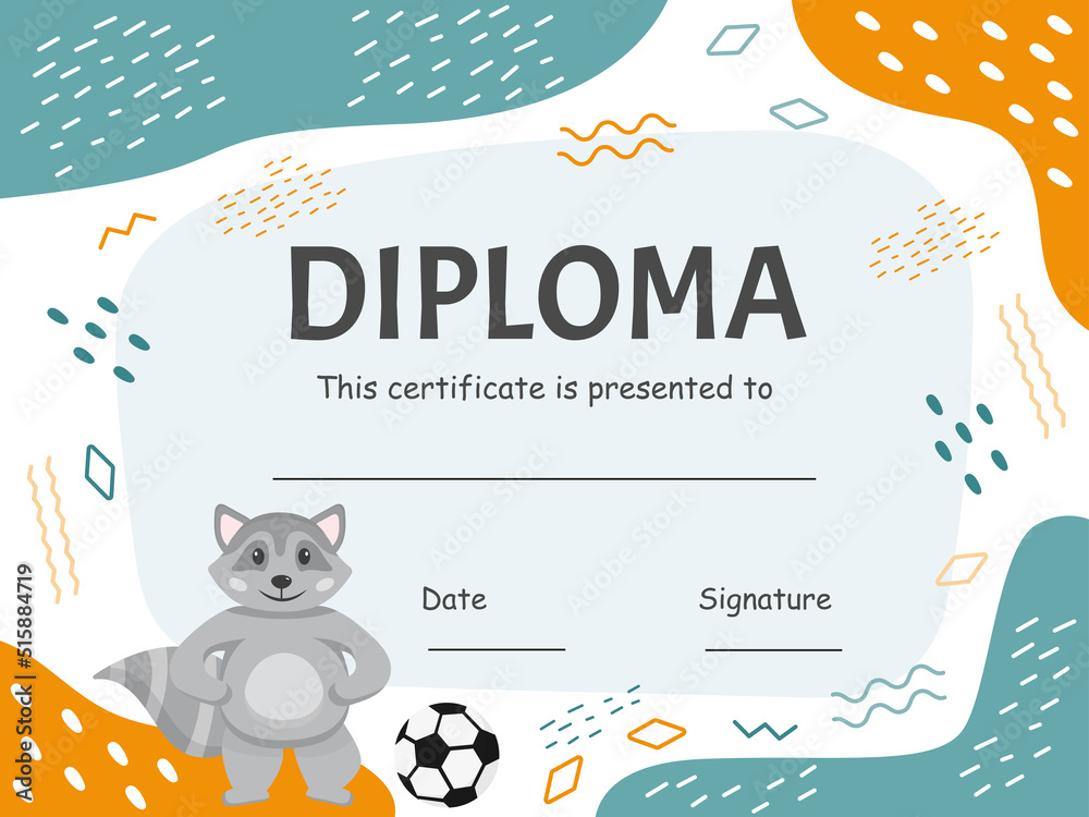 Stockvector Football player diploma vector template. Sports award ...