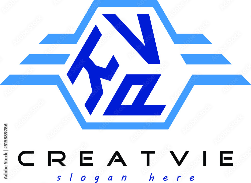 KVP three letter geometrical wings logo design vector template ...