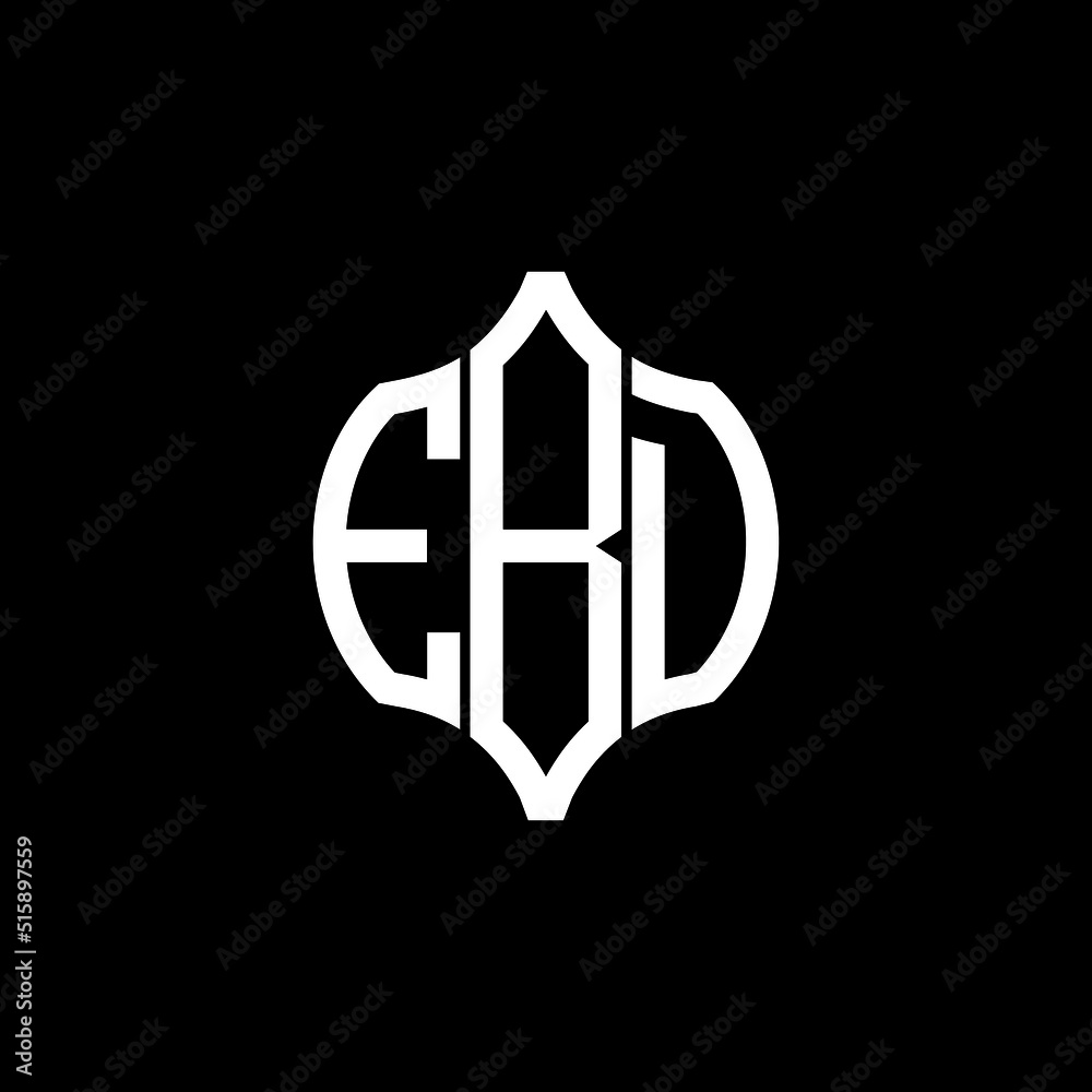 EBD letter logo. EBD best black background vector image. EBD Monogram ...