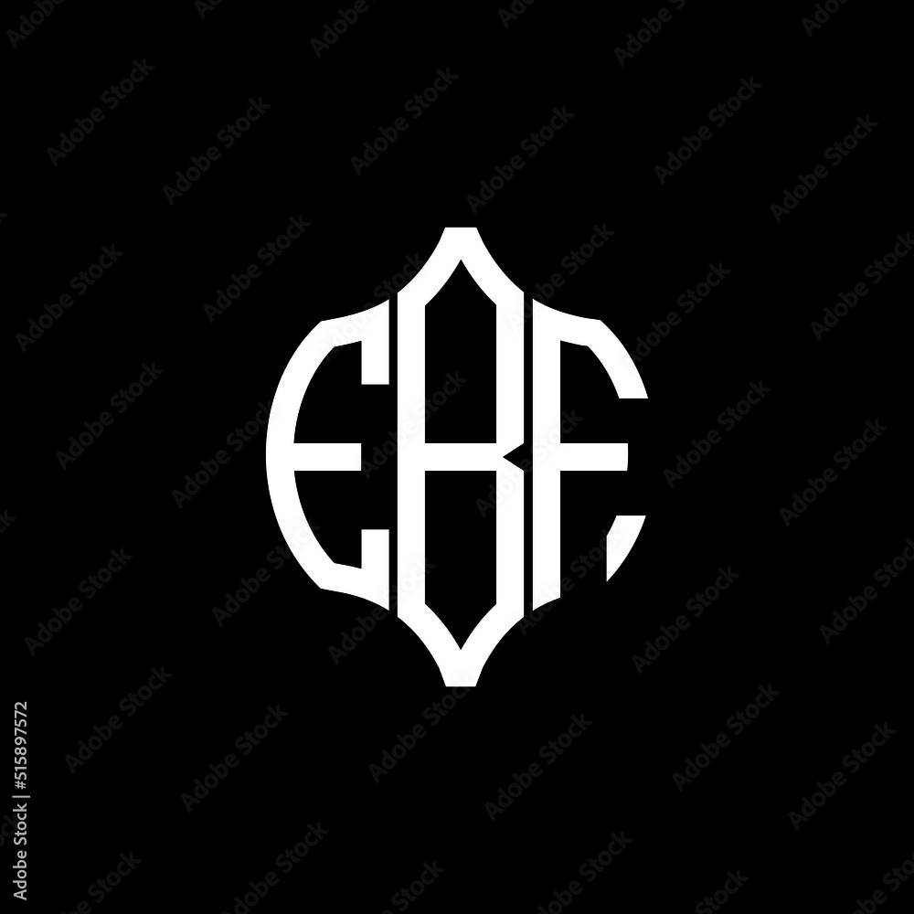 EBF letter logo. EBF best black background vector image. EBF Monogram ...
