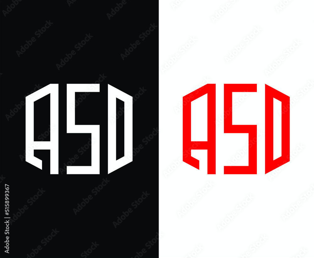 Letter ASD Logo Design Vector Vector Stock Vector | Adobe Stock