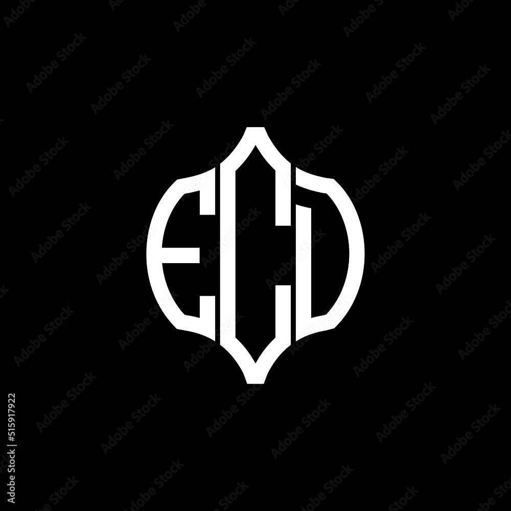 ECD letter logo. ECD best black background vector image. ECD Monogram ...