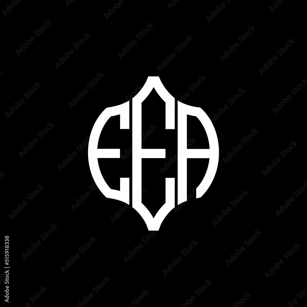 EEA letter logo. EEA best black background vector image. EEA Monogram logo design for ...