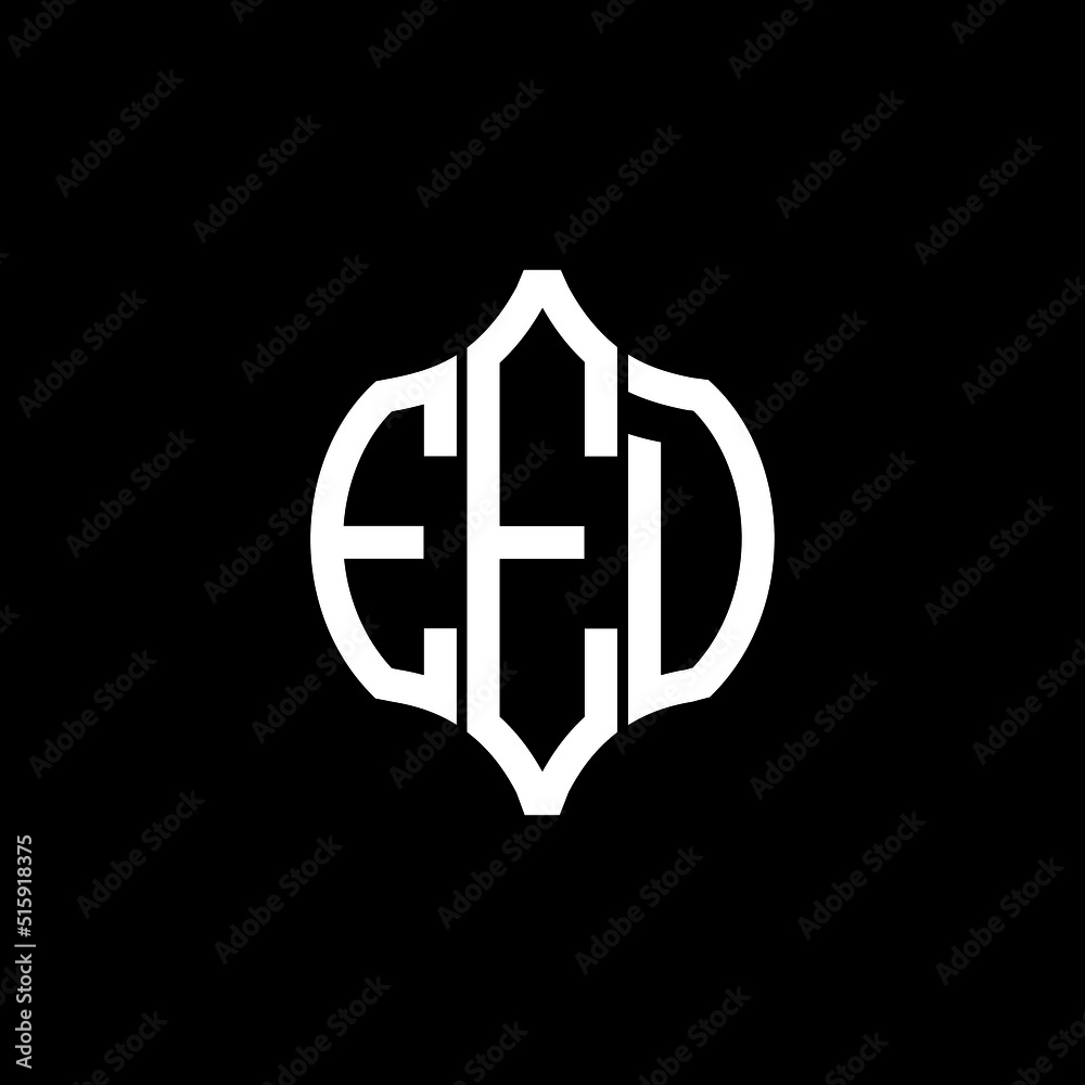 EED letter logo. EED best black background vector image. EED Monogram ...