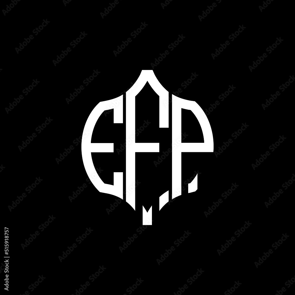 EFP letter logo. EFP best black background vector image. EFP Monogram ...