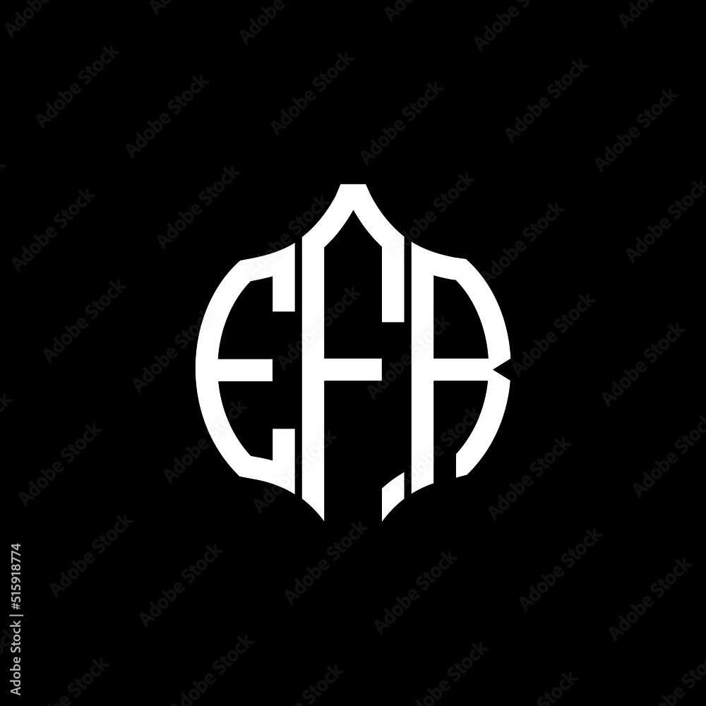 EFR letter logo. EFR best black background vector image. EFR Monogram ...