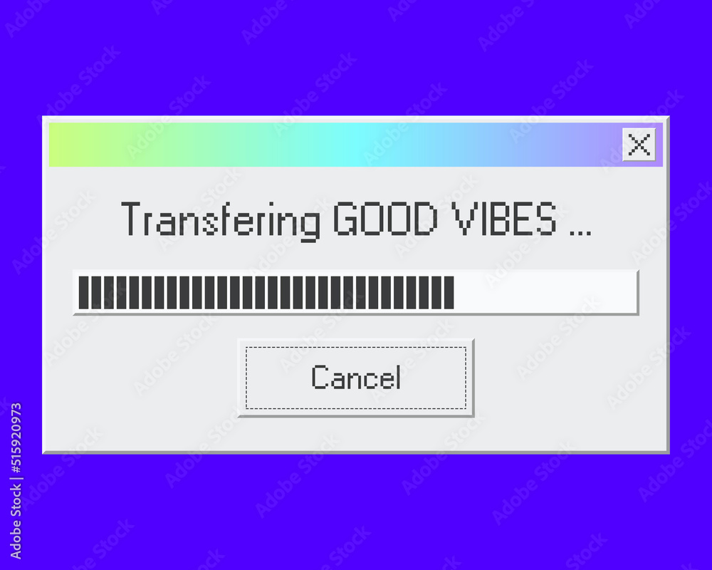 Good vibes transfering old pc notification ui design. System alert or ...