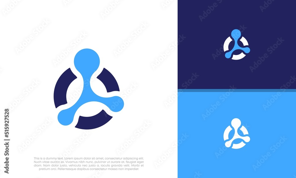 Innovative high tech logo template. Smart computer. machine learning ...