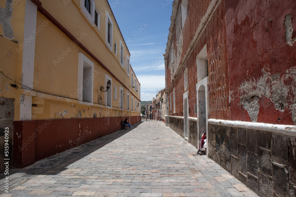 colorful mexican traditional old street alley in the magic town of ...