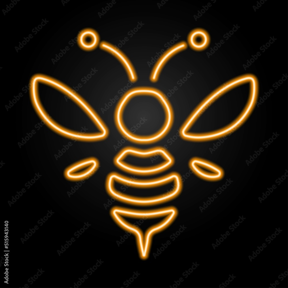bee neon sign, modern glowing banner design, colorful modern design ...