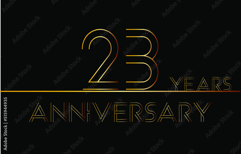 23 years anniversary. Banner to celebrate special date in the form of ...