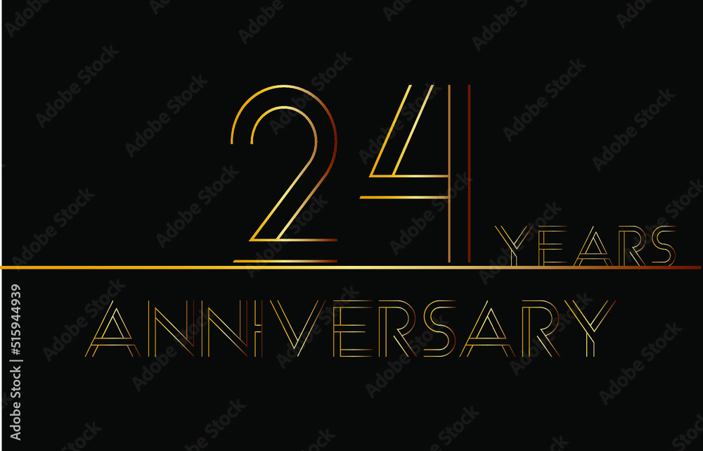 24 years anniversary. Banner to celebrate special date in the form of ...
