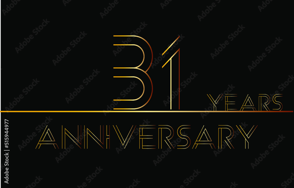 31 years anniversary. Banner to celebrate special date in the form of ...