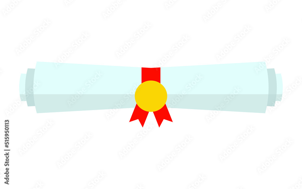 Diploma on white background. Vector illustration. Education and ...