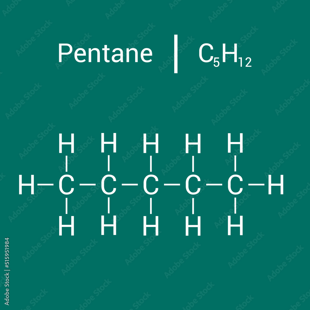 chemical structure of Pentane (C5H12) Stock Vector | Adobe Stock