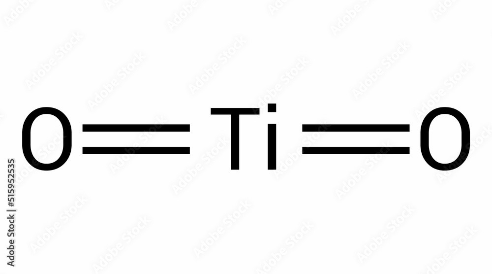 chemical structure of titanium dioxide (TiO2) Stock Vector | Adobe Stock