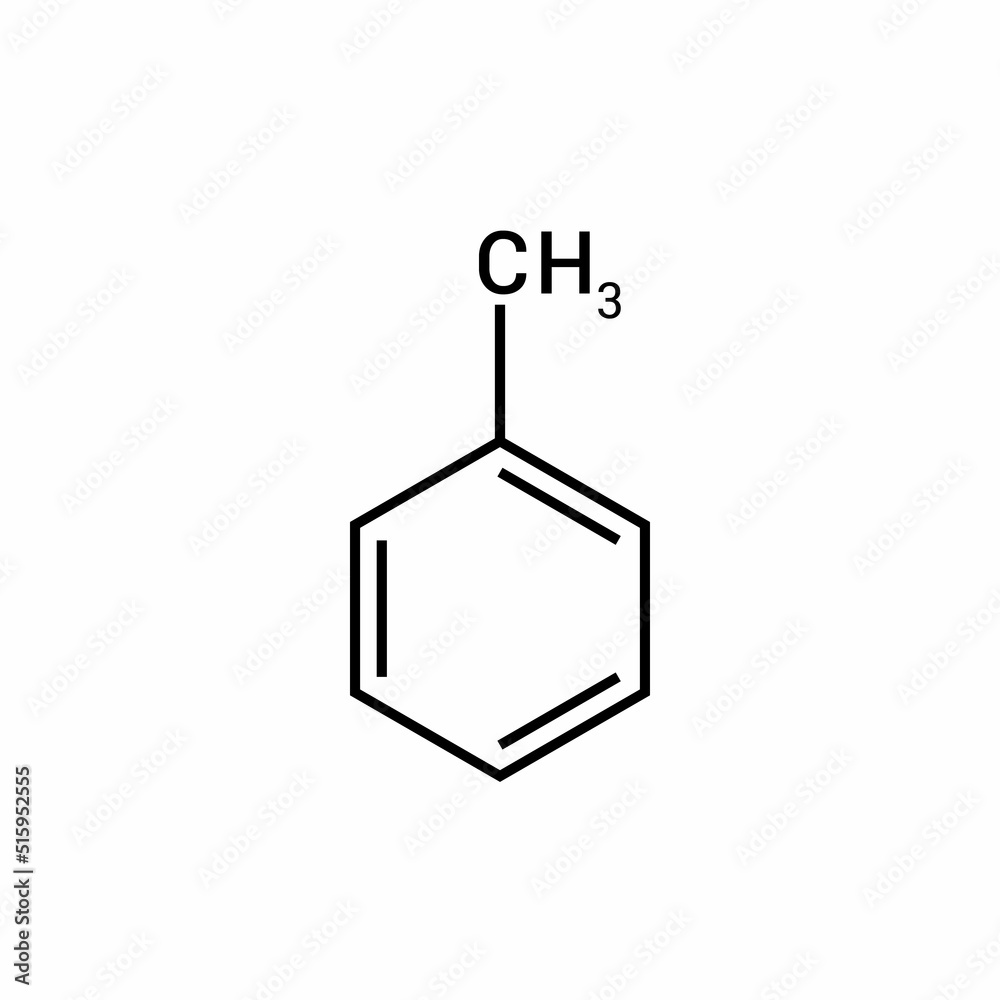 chemical structure of toluene (C7H8) Stock Vector | Adobe Stock