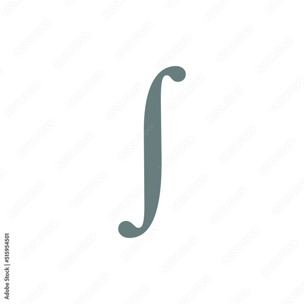 grey integral symbol mathematics vector illustration isolated on white ...