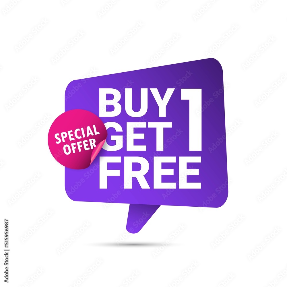 Buy 1 get 1 free badge Stock Vector | Adobe Stock