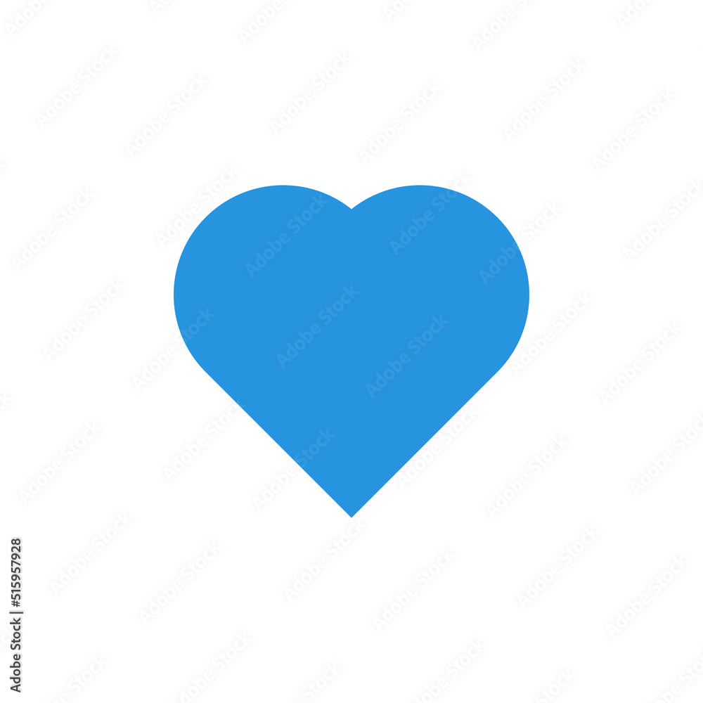 2D heart shape in mathematics. Blue heart shape drawing for kids ...