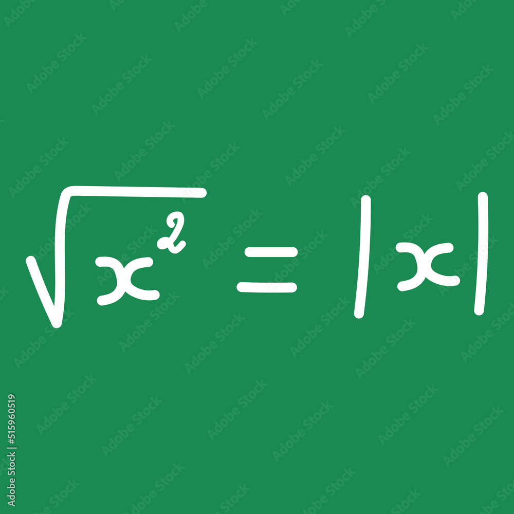 Hand Drawn Of Square Root Of X Real Number Equal Absolute Value Of X 