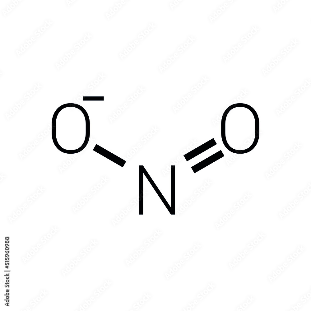 chemical structure of Nitrite (NO2) Stock Vector | Adobe Stock